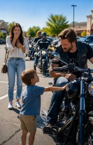 A Silent Little Boy Ran Toward A Biker In A Grocery Store Parking Lot ...